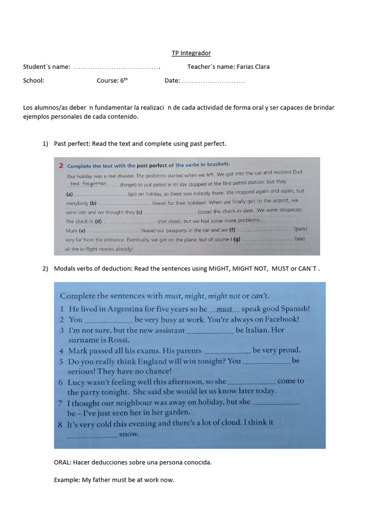 TP Integrador: Actividades de Inglés | PDF