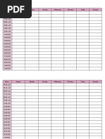 Weekly Shower Schedule Template | PDF