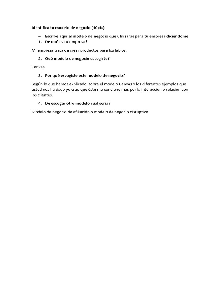 Identifica Tu Modelo de Negocio | PDF