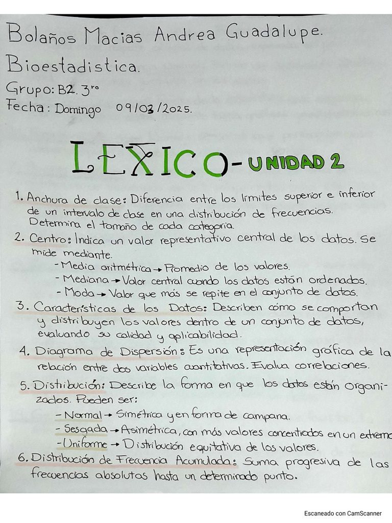 Léxico 2. Bioestadistica. | PDF