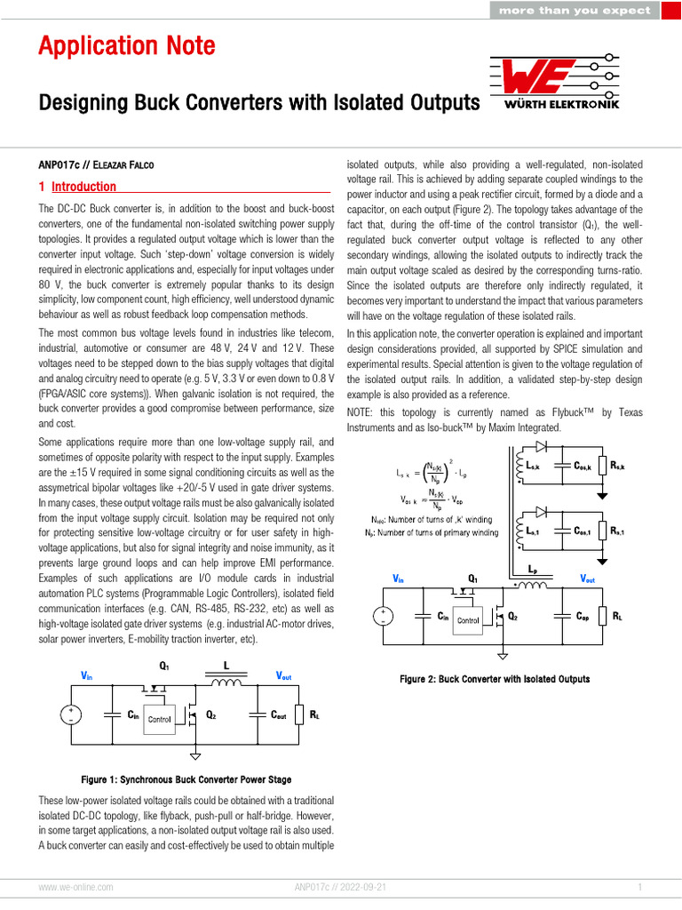 Isolated Output Buck Converter Design | PDF | Transformer | Inductor