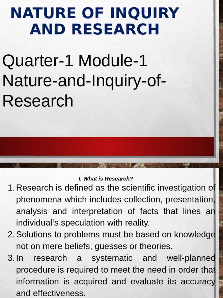 Lesson 1 Practical Research | PDF | Inquiry Based Learning | Inquiry
