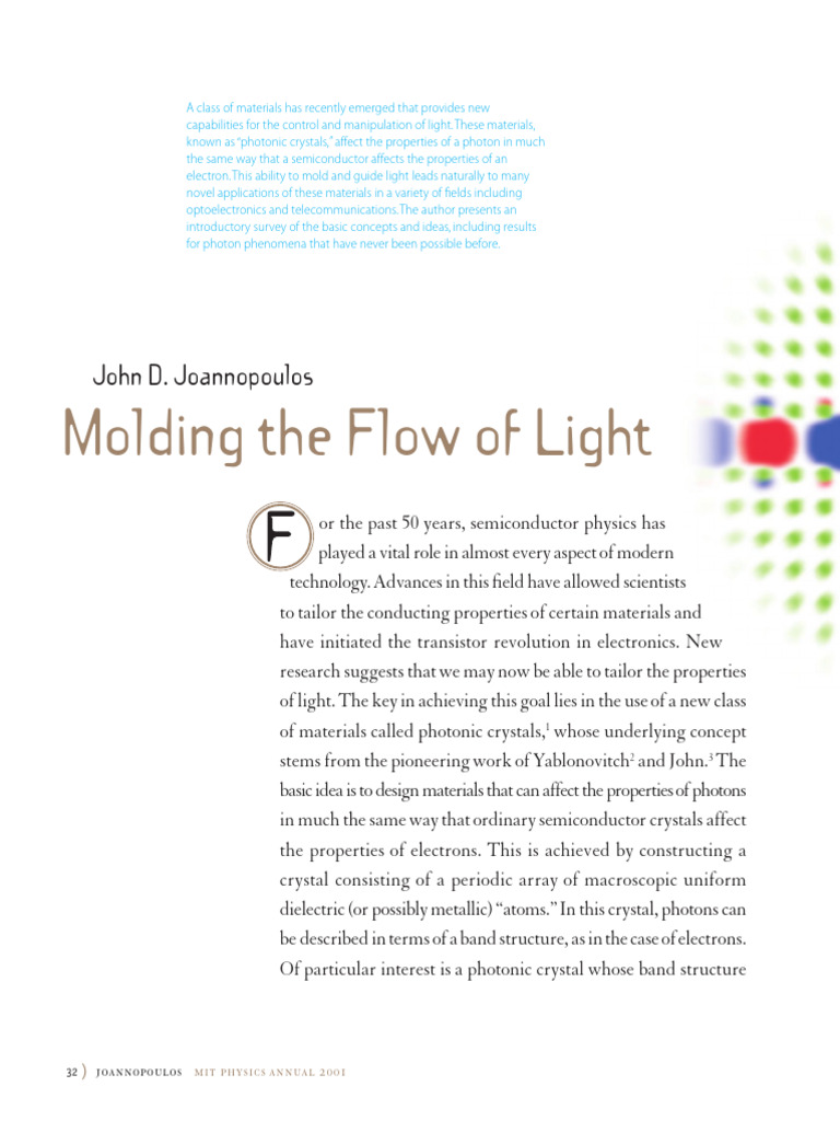 Molding The Flow of Light-John D.joannopoulos | PDF | Waveguide | Resonance