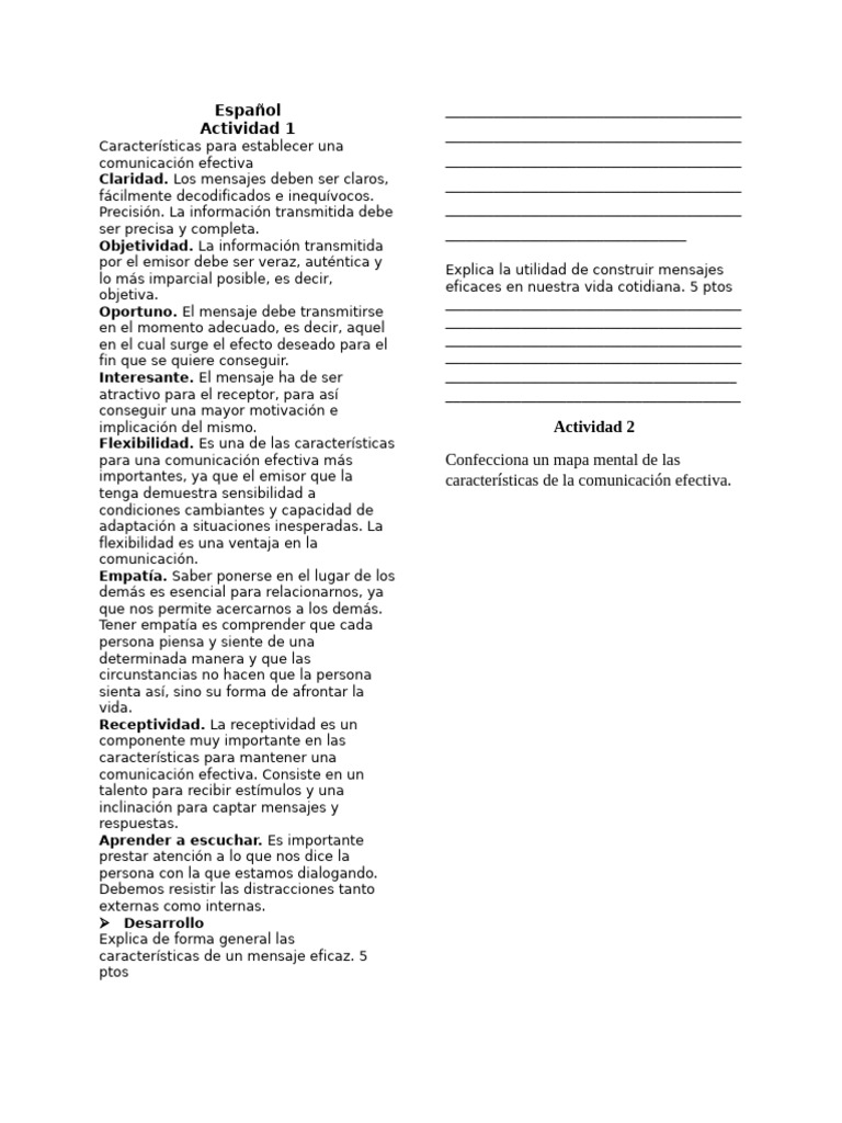 Características de la Comunicación Efectiva | PDF | Empatía | Motivación