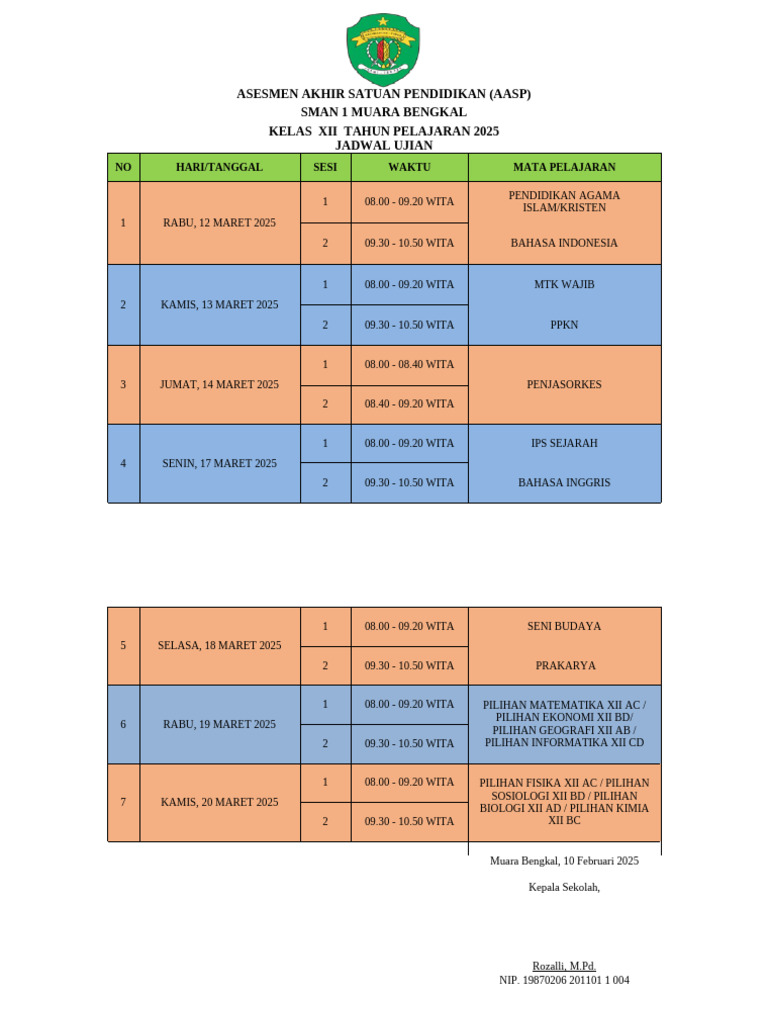 Jadwal AASP 2025 | PDF