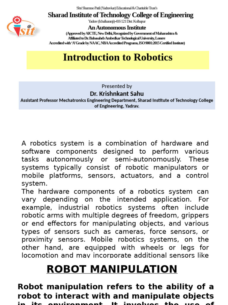 Introduction To Robotics | PDF | Robotics | Rotation
