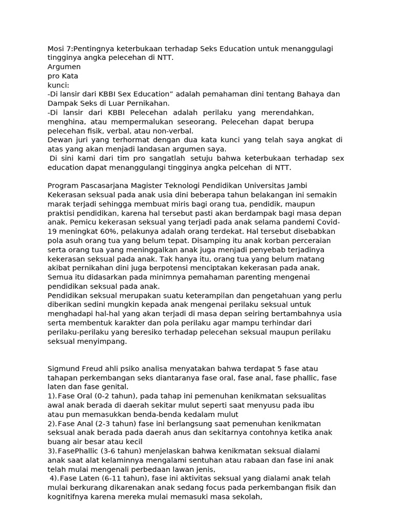 Mosi 7-Pentingnya Keterbukaan Terhadap Seks Education Untuk Menanggulagi Tingginya Angka ...