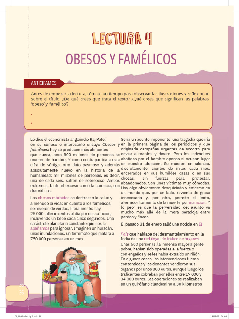 Obesos y Famelicos SESIÓN 1 5to GRADO Unidad 4 | PDF | Obesidad ...
