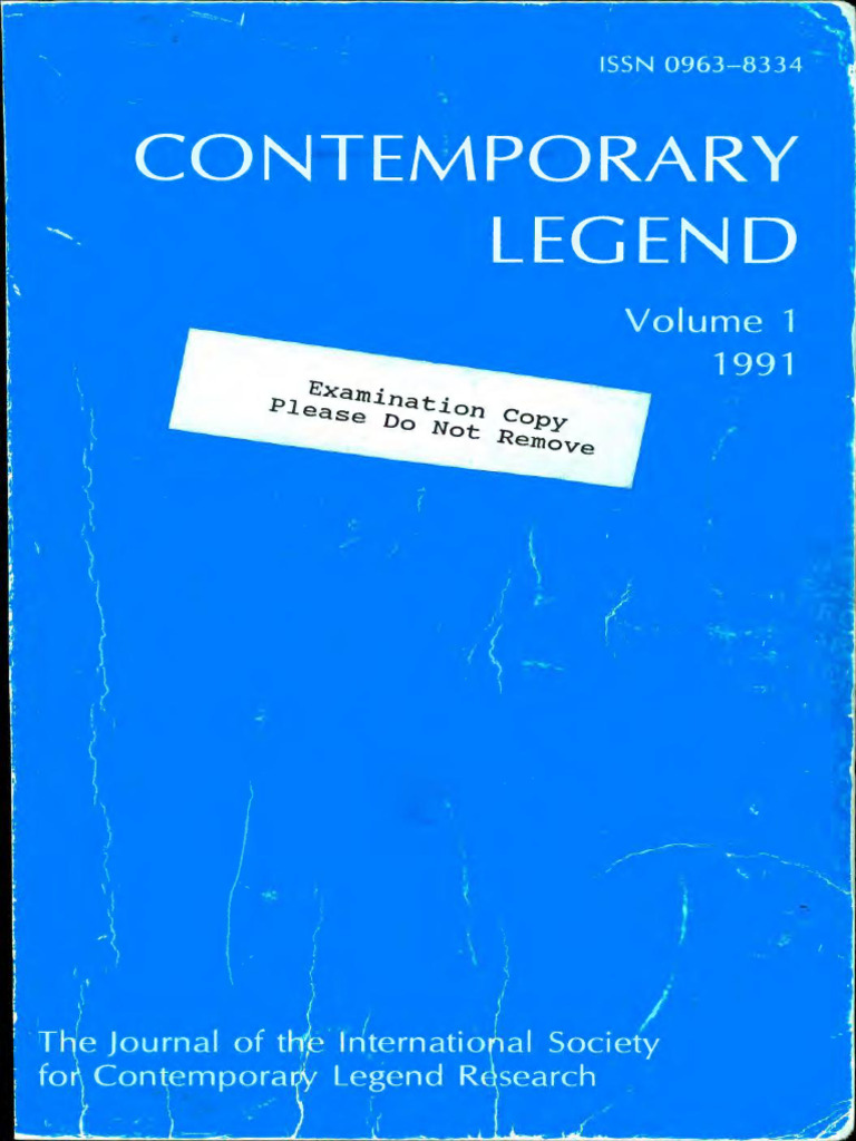 ContemporaryLegendVol 011991 | PDF | Folklore | Legends
