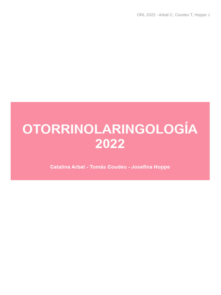 Tablas ORL 2022 | PDF | Escuchando | Nariz humana