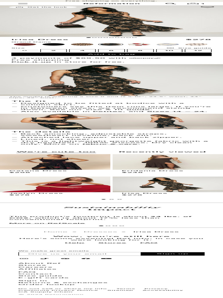 Irisa Dress Details and Sizing Guide | PDF