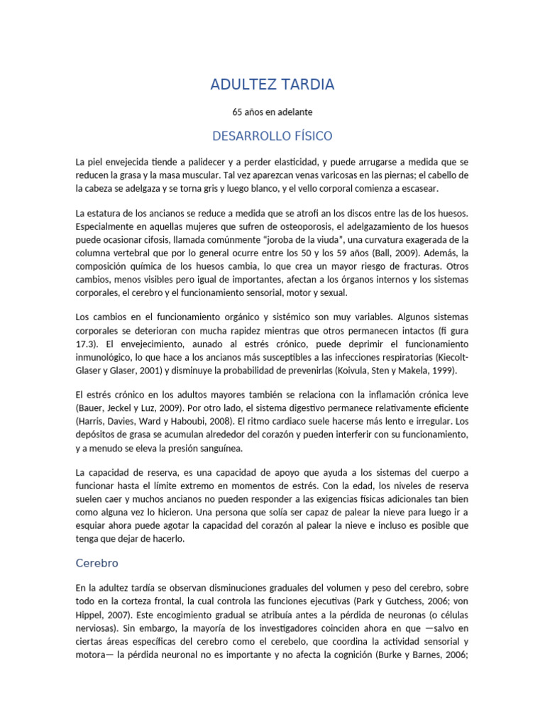 Modulo 2. Adultez Tardia | PDF | Adultos | Vejez