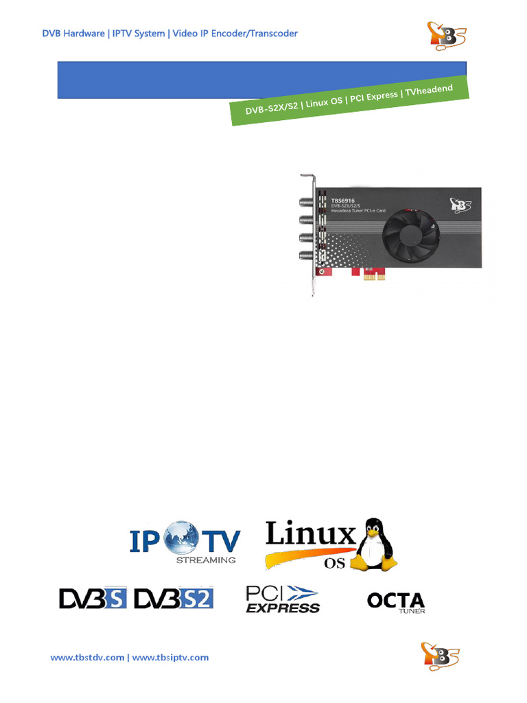 DVB-S2X PCIe Tuner Solutions | PDF | Broadcasting | Digital Technology