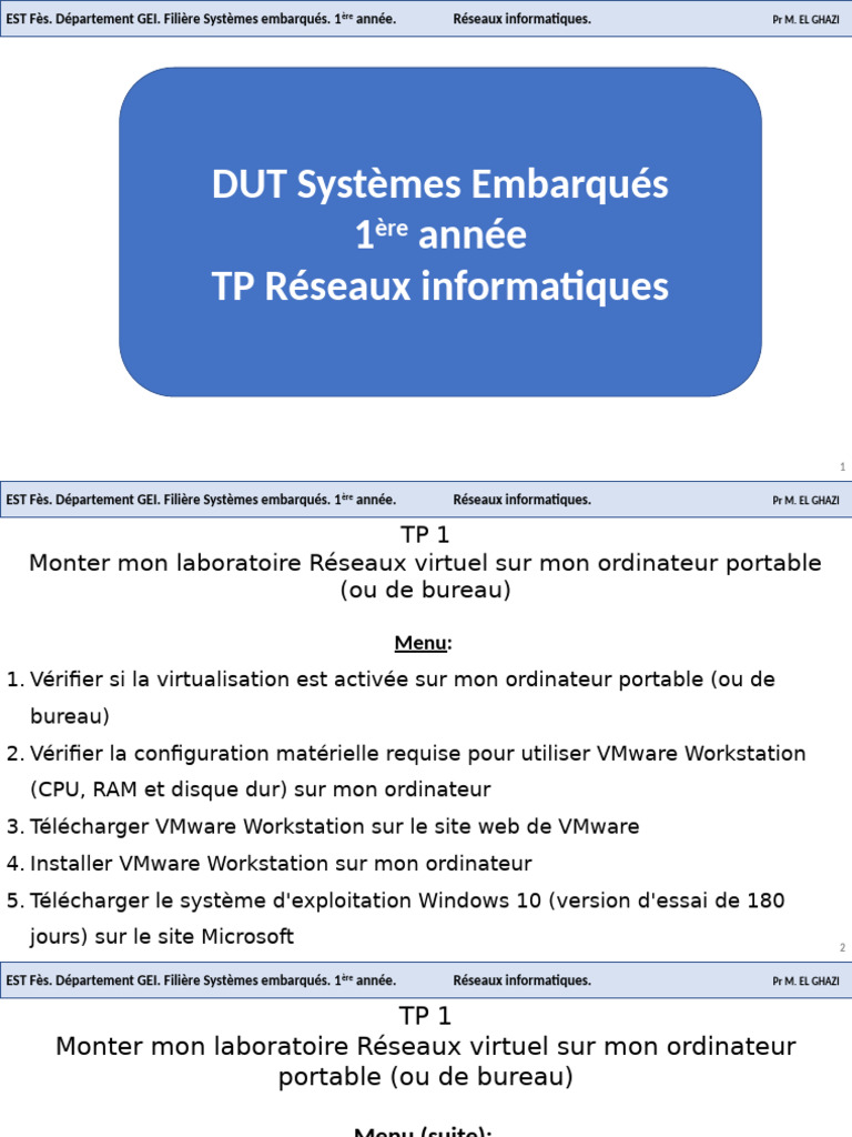 SE1 TP 1 Réseaux Informatiques | PDF | VMware | Virtualisation