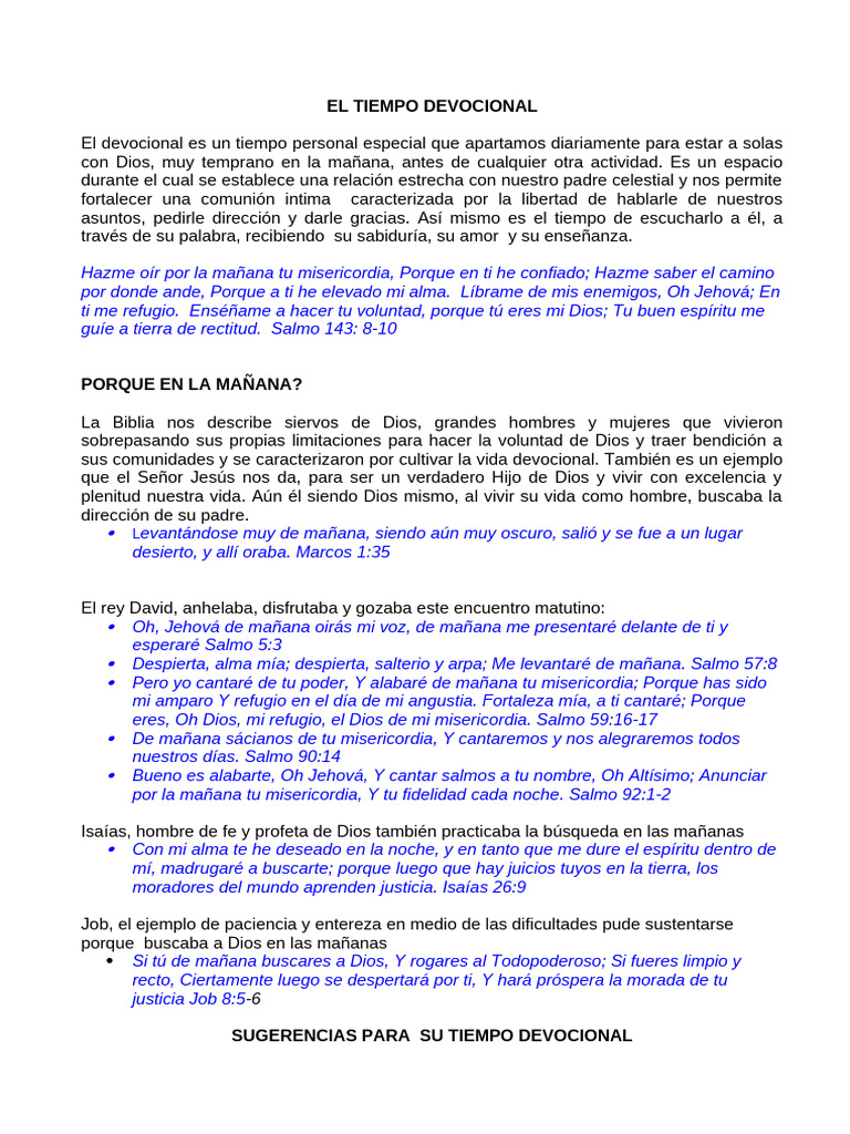 Guía para un Devocional Matutino | PDF | Salmos | Misericordia