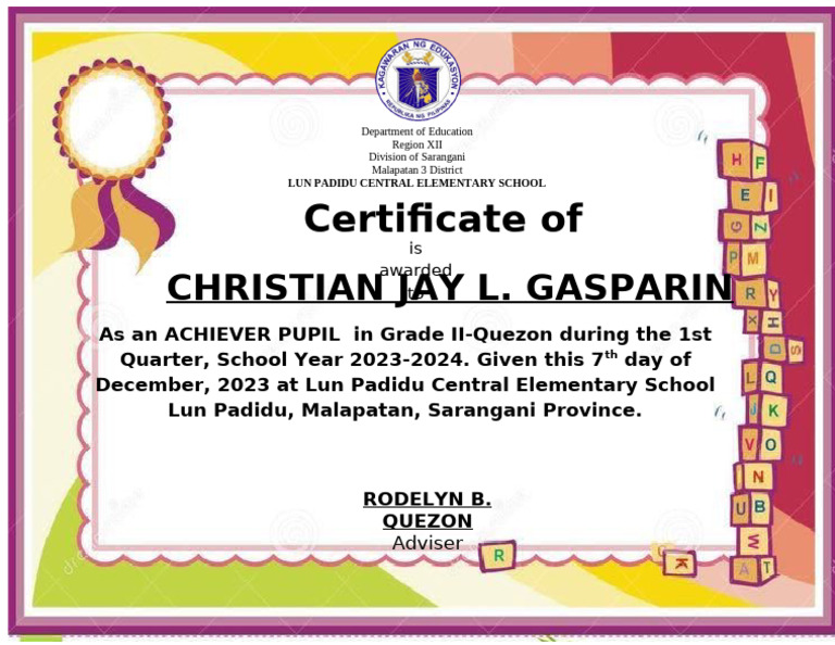 Certificate of Recognitio | PDF