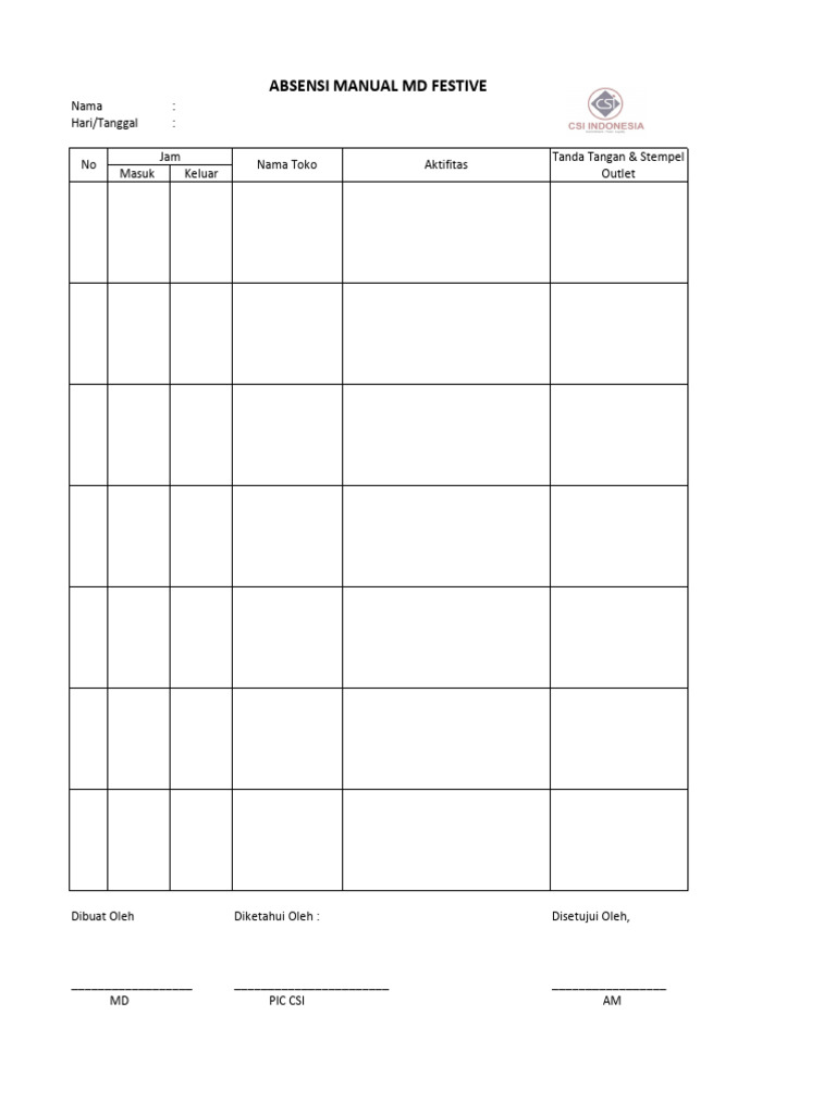 Absensi Manual MD | PDF