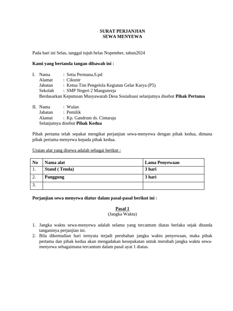 surat-perjanjian-sewa-menyewa-form-31 | PDF
