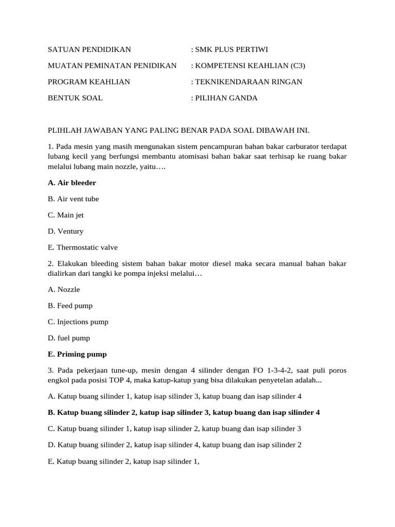 SOAL US TKR 2023 | PDF