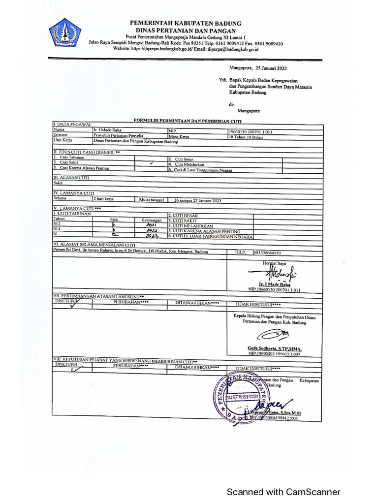 Suket Sakit Ir I Made Raka 26-27 Januari | PDF
