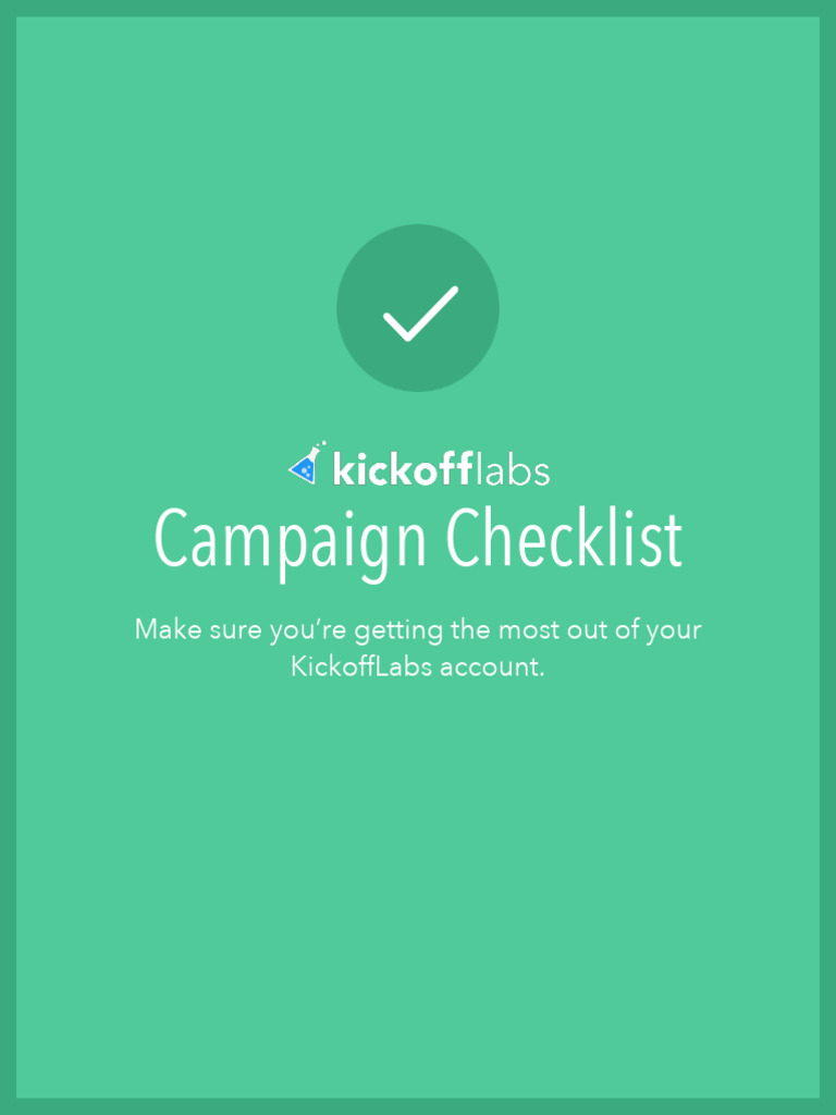 Kickofflabs Campaign Checklist v2 | PDF | Cyberspace | Human Communication