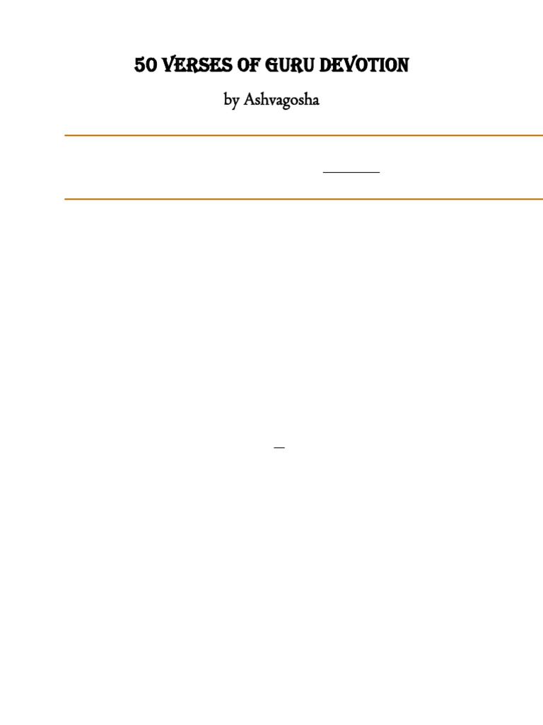 50 Verses on Guru Devotion | PDF | Guru | Buddhahood