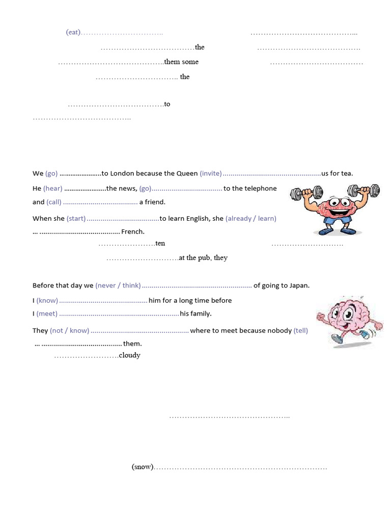 Past Perfect Tense Practice Exercises | PDF | Perfect (Grammar) | Syntax