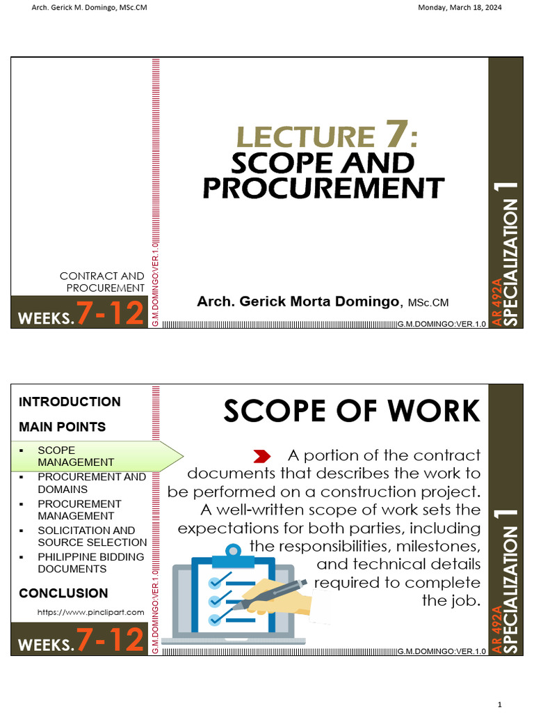 L7A MT SCOPE PROCUREMENT v1.0.gmd | PDF | Systems Thinking | Systems Engineering