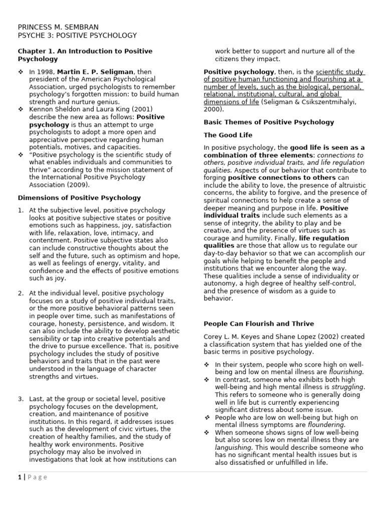 Introduction to Positive Psychology | PDF | Emotions | Positive Psychology
