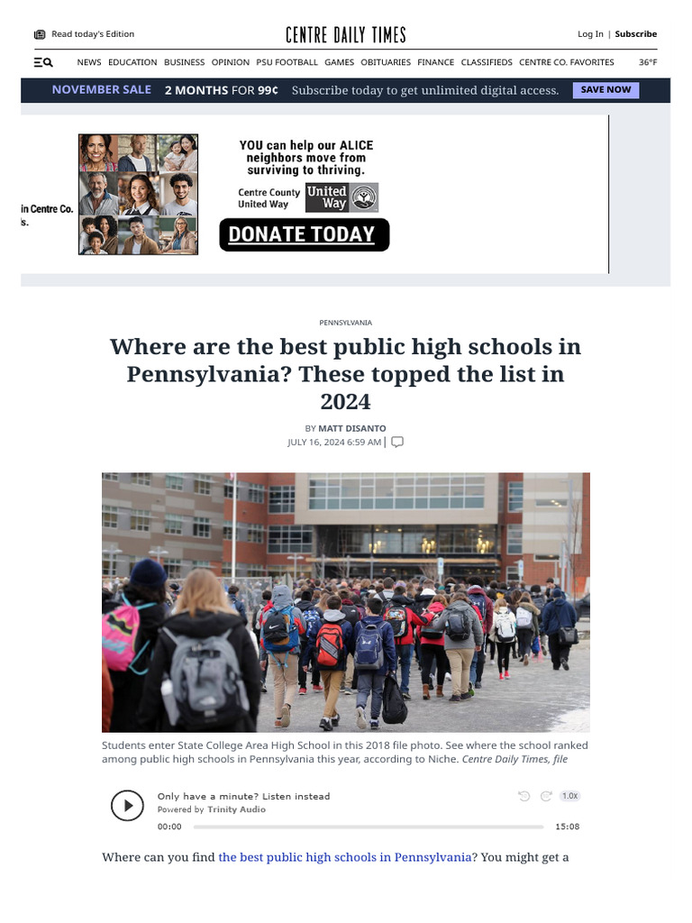 Check Out The Top 25 Public High Schools in Pennsylvania - Centre Daily ...