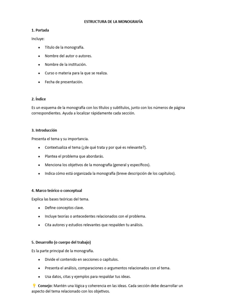 Estructura de una Monografía | PDF