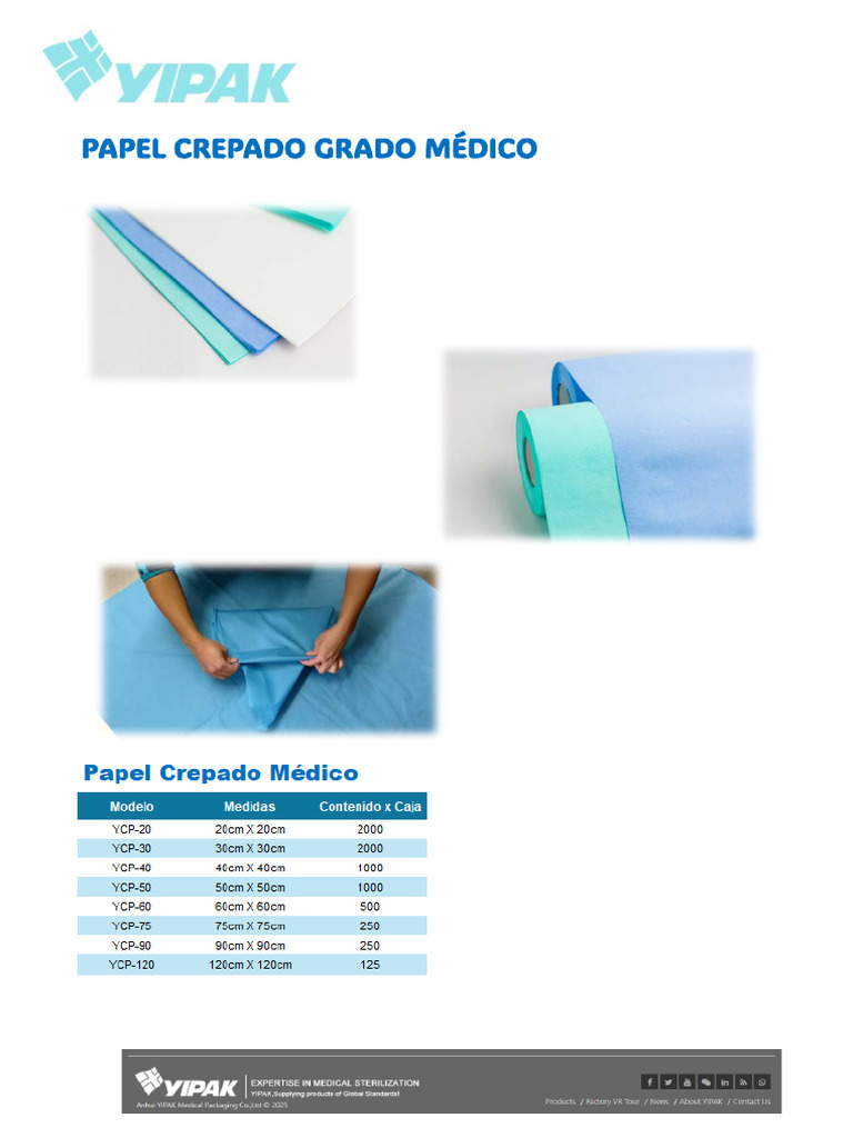 Papel Crepado Grado Médico Azul y Verde | PDF