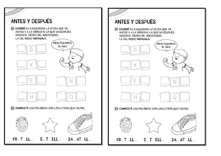 Antes y Después Abecedario | PDF