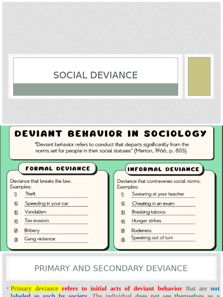 Sociology Lecture No. 9 | PDF | Deviance (Sociology) | Psychological ...