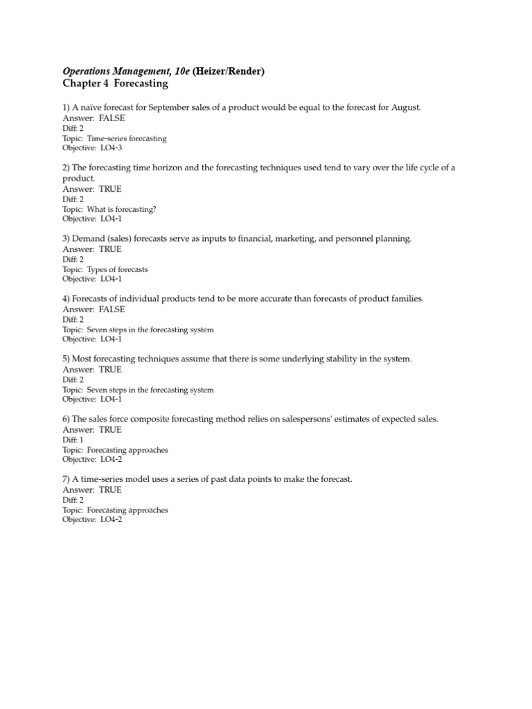 ch3 Forcasting | PDF