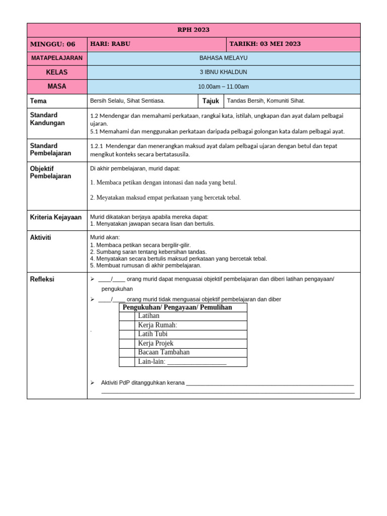 BLN 05 M06 Rabu | PDF