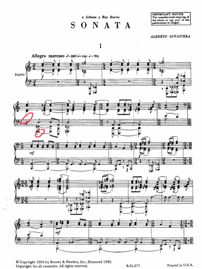 Ginastera - Piano Sonata No1 Op22 | PDF