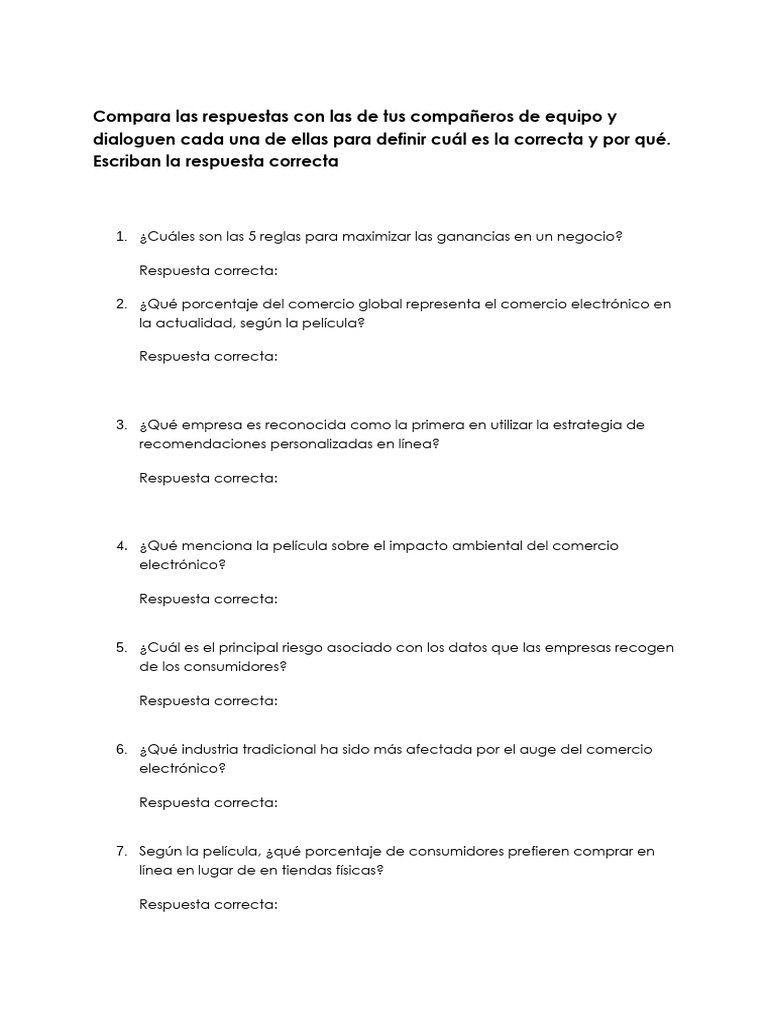 Preguntas de Reflexión para El Documental | PDF