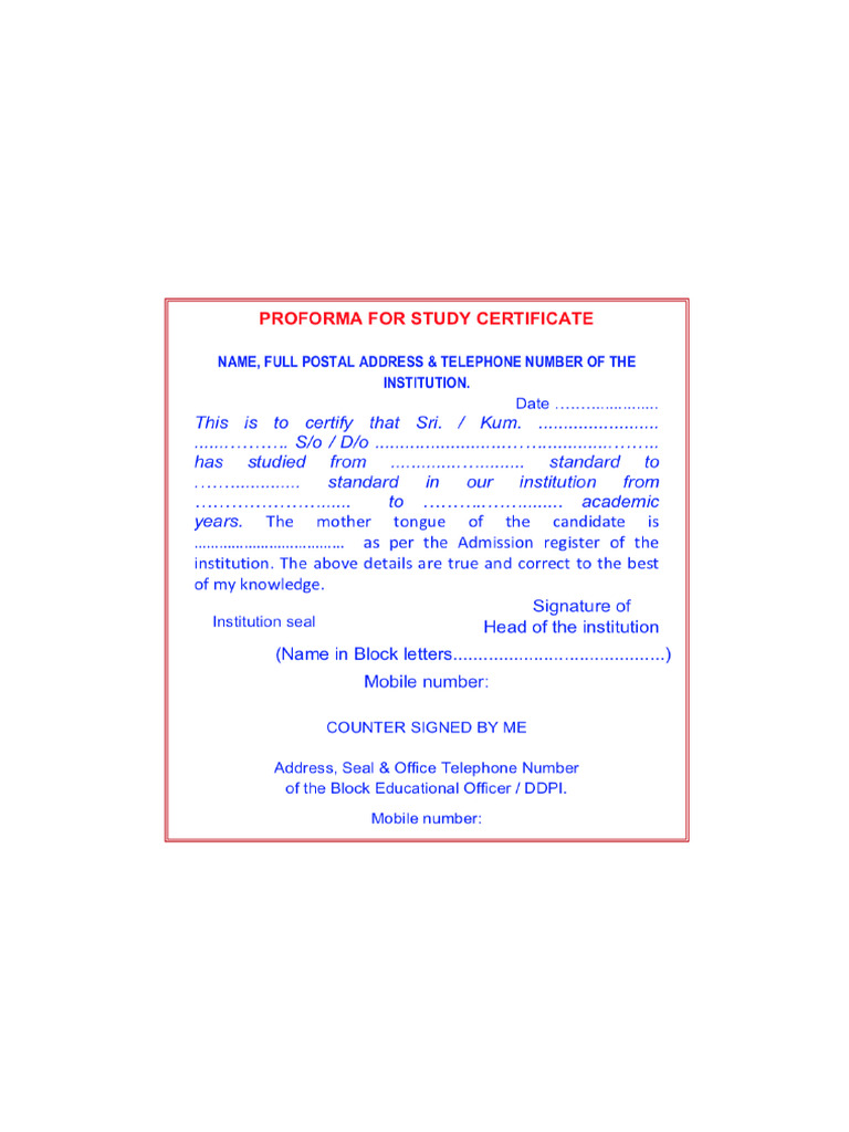 Kcet Study Certificate | PDF