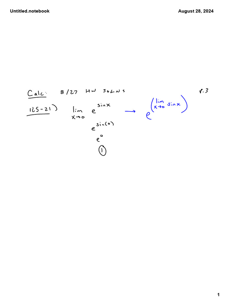 AP Calc - HW Solutions - 8.27.24 p3 | PDF