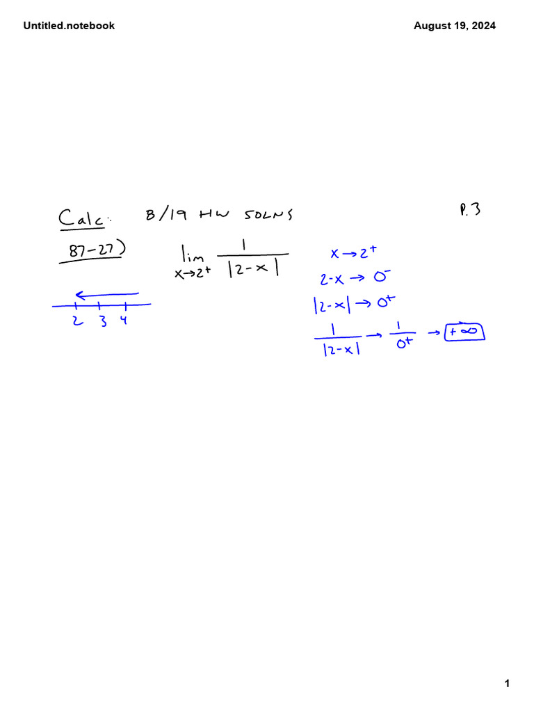 AP Calc - HW Solutions - 8.19.24 p3 | PDF