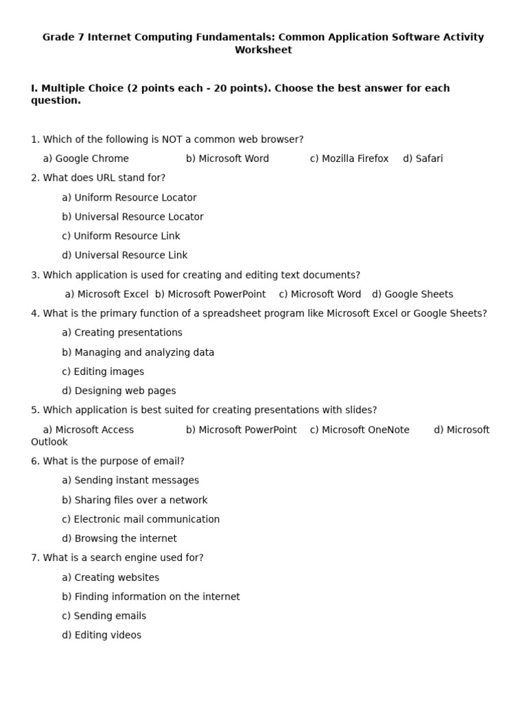 Grade 7 Internet Computing Fundamentals | PDF | Internet | Digital Technology