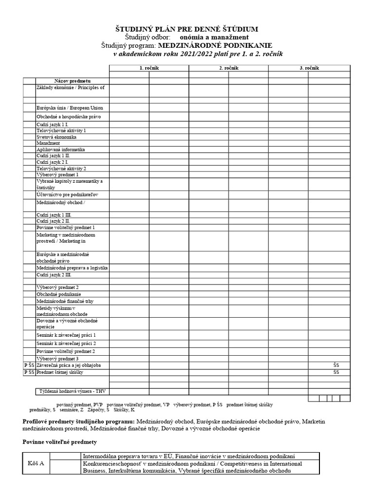 Studijny Plan MP | PDF