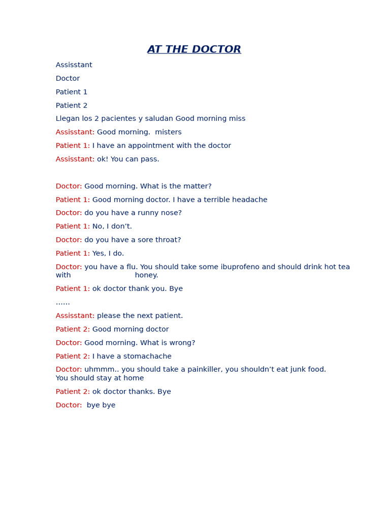 At The Doctor-Dialog | PDF