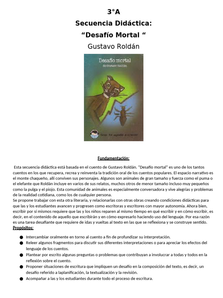 Secuencia 3ro | PDF | Cuentos | Escritura