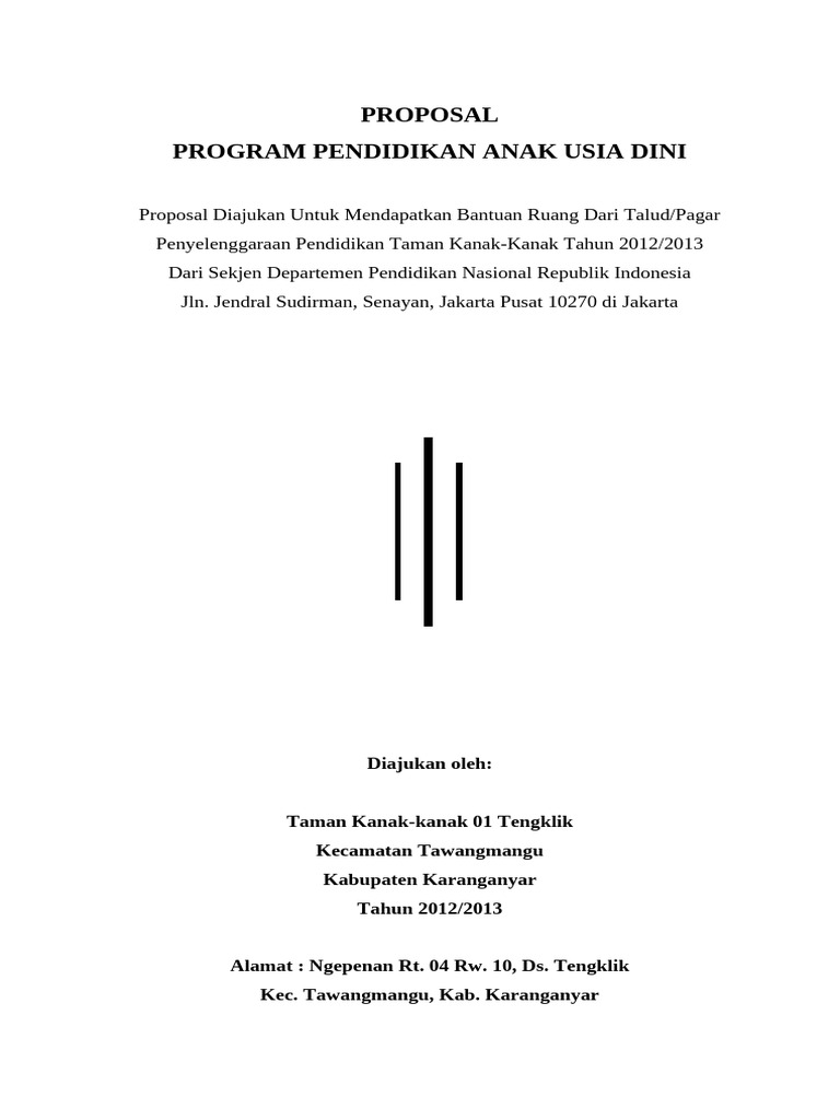 PROPOSAL PAUD TK Baru | PDF
