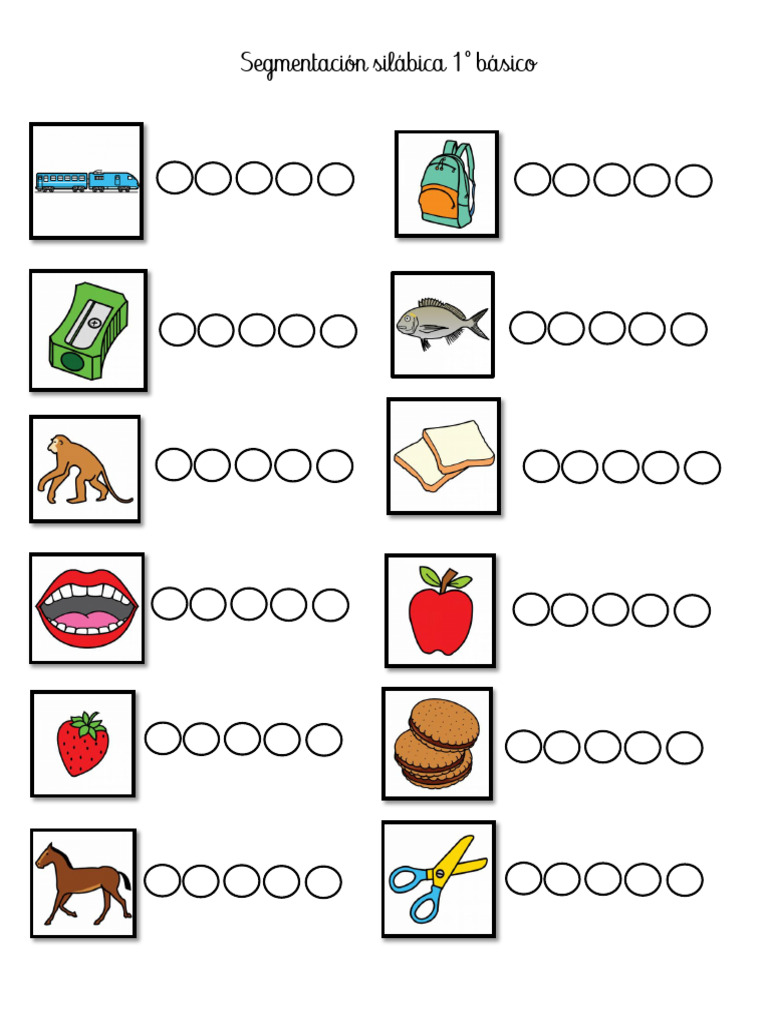 Segmentación Silábica para 1° Básico | PDF