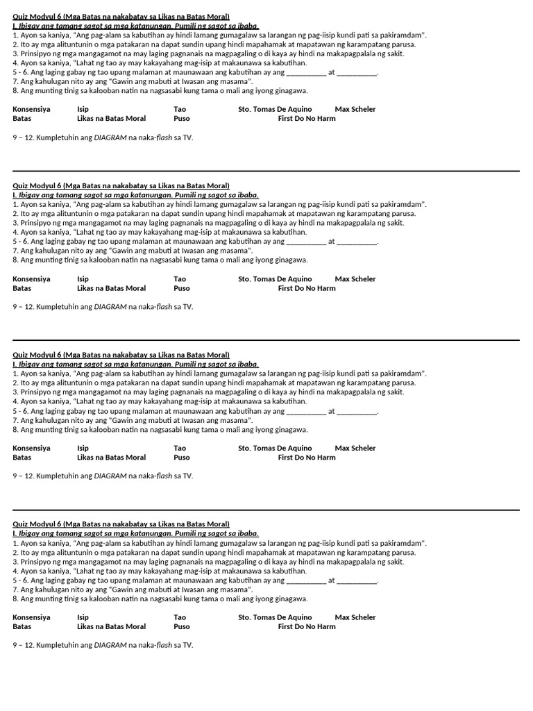 Quiz Modyul 6 Bago | PDF