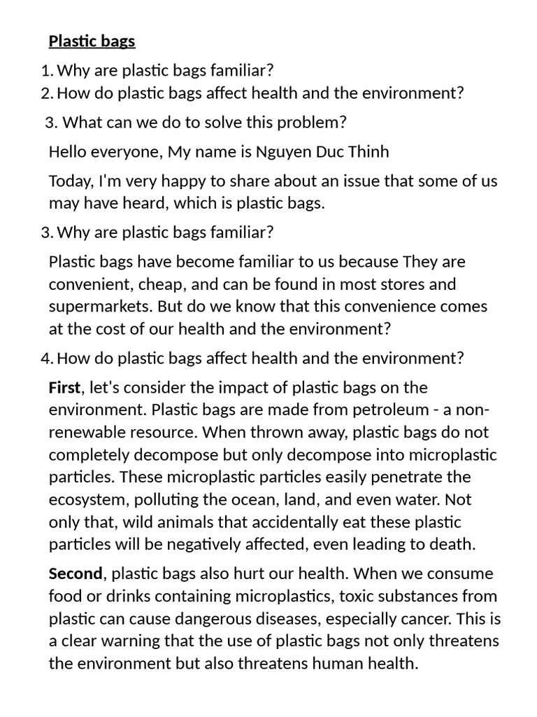 Plastic Bags | PDF