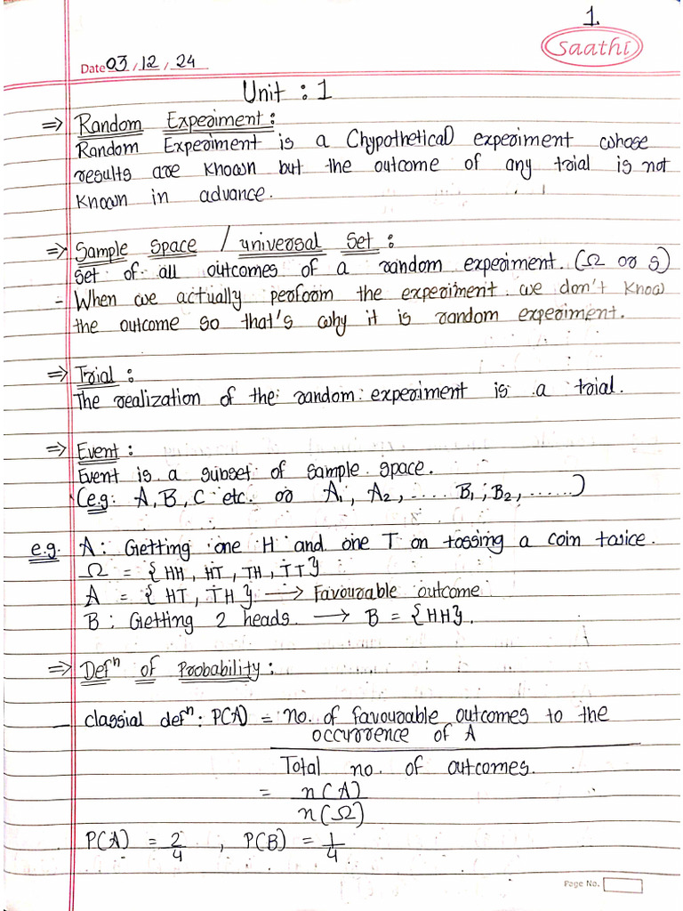 Probability Theory-Ll Notes | PDF